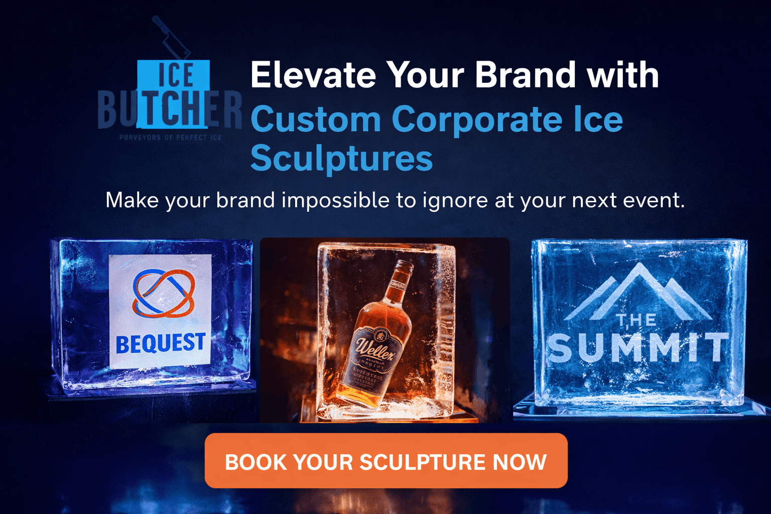Corporate Ice Sculptures for Branding | Custom Logo Ice
